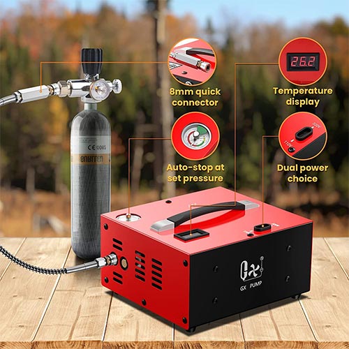 GX PUMP CS1-I PCP Air Compressor, 12V 220V 4500psi 300bar 30mpa PCP Co ...