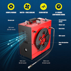 GX PUMP CS4 Portable PCP Air Compressor, Max 5800Psi/40Mpa, 12V Auto S ...